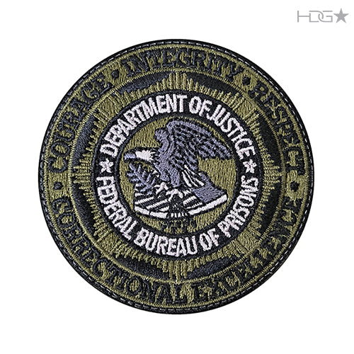 BOP Badge Patch – Large Subdued OD Green – HDG Tactical
