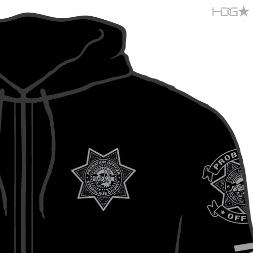 Stanislaus County Probation Officer Black Zip-Up Hooded Sweatshirt ...